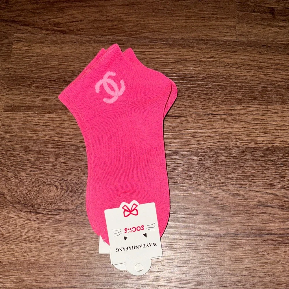 Accessories | Colorful Logo Ankle Socks Pink White Blue Lime | Poshmark